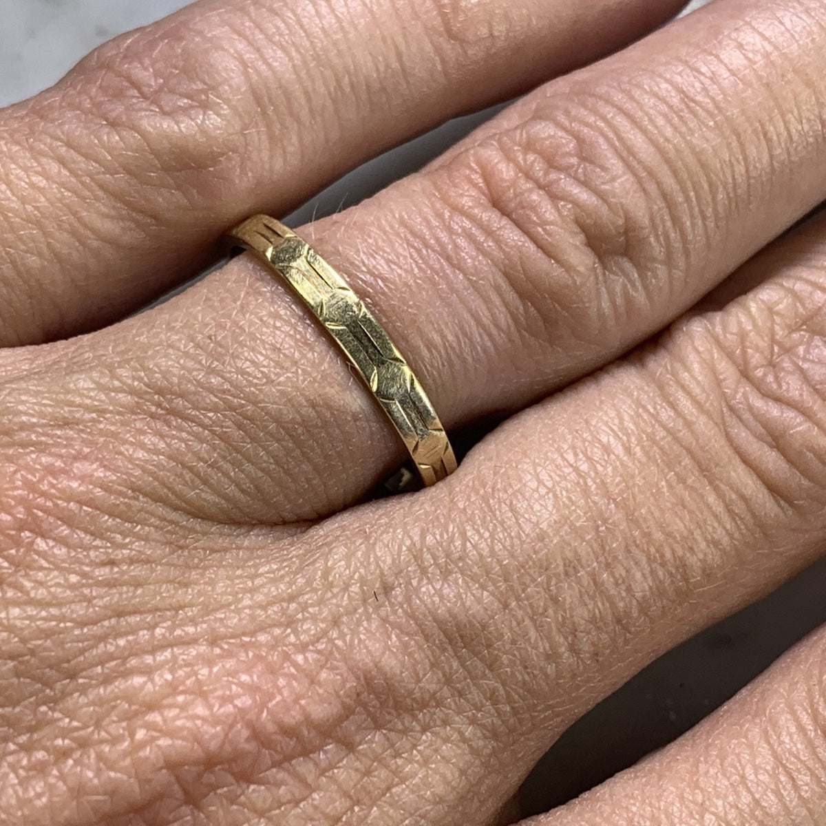 Art Deco Yellow Gold Wedding Band by Kaynar. Perfect Wedding Ring, Thu